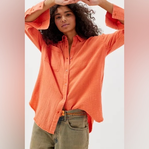 Urban Outfitters | Tops | Uo Lucy Textured Buttondown Shirt | Poshmark